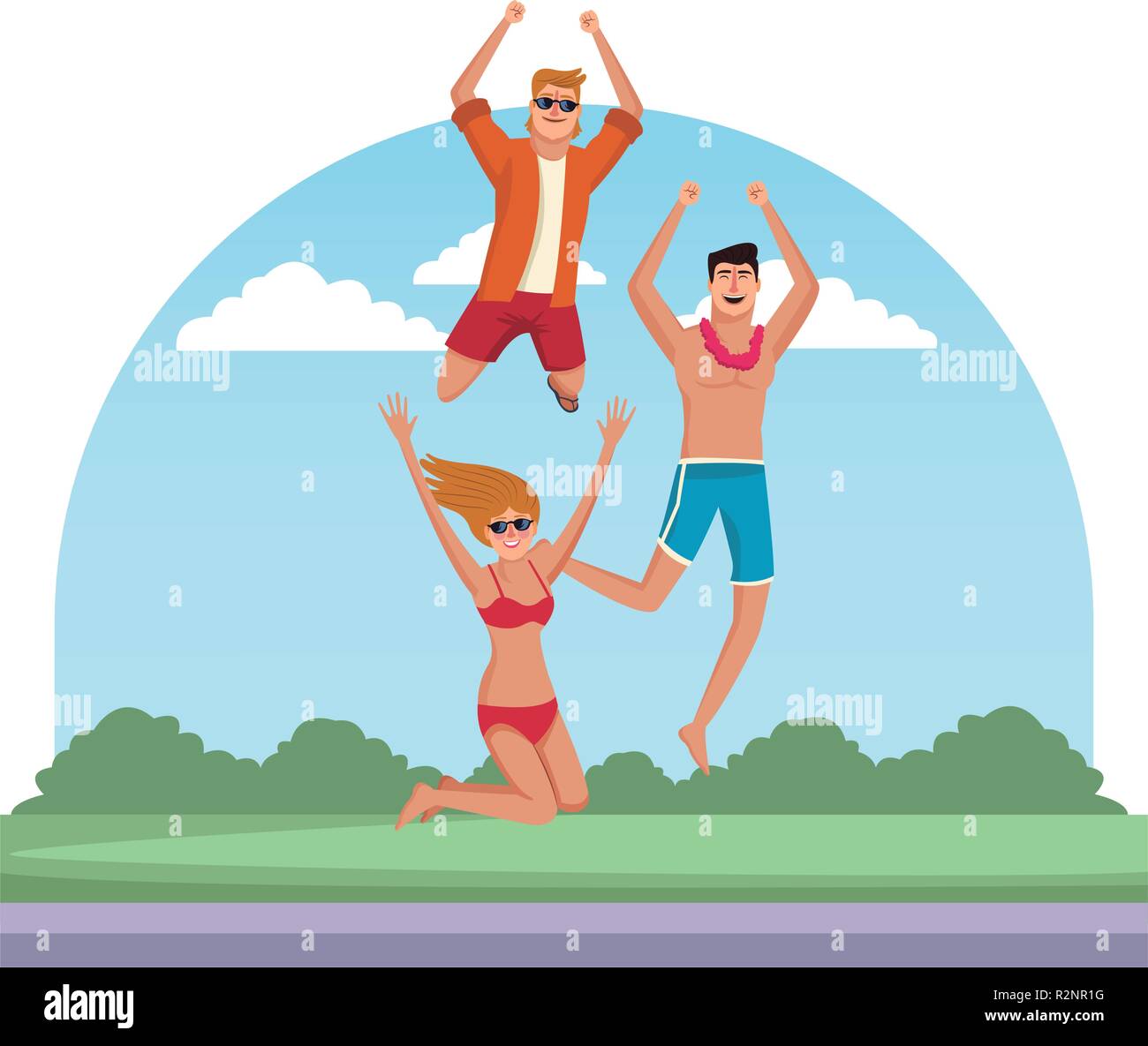 Young woman in bikini Stock Vector Images - Alamy