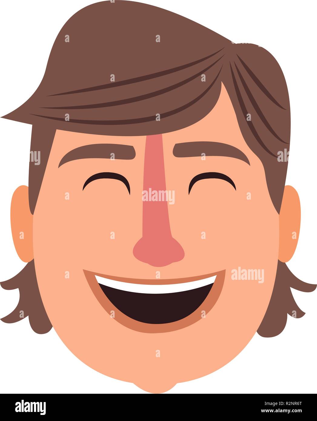 Young man smiling face cartoon vector illustration graphic design Stock ...