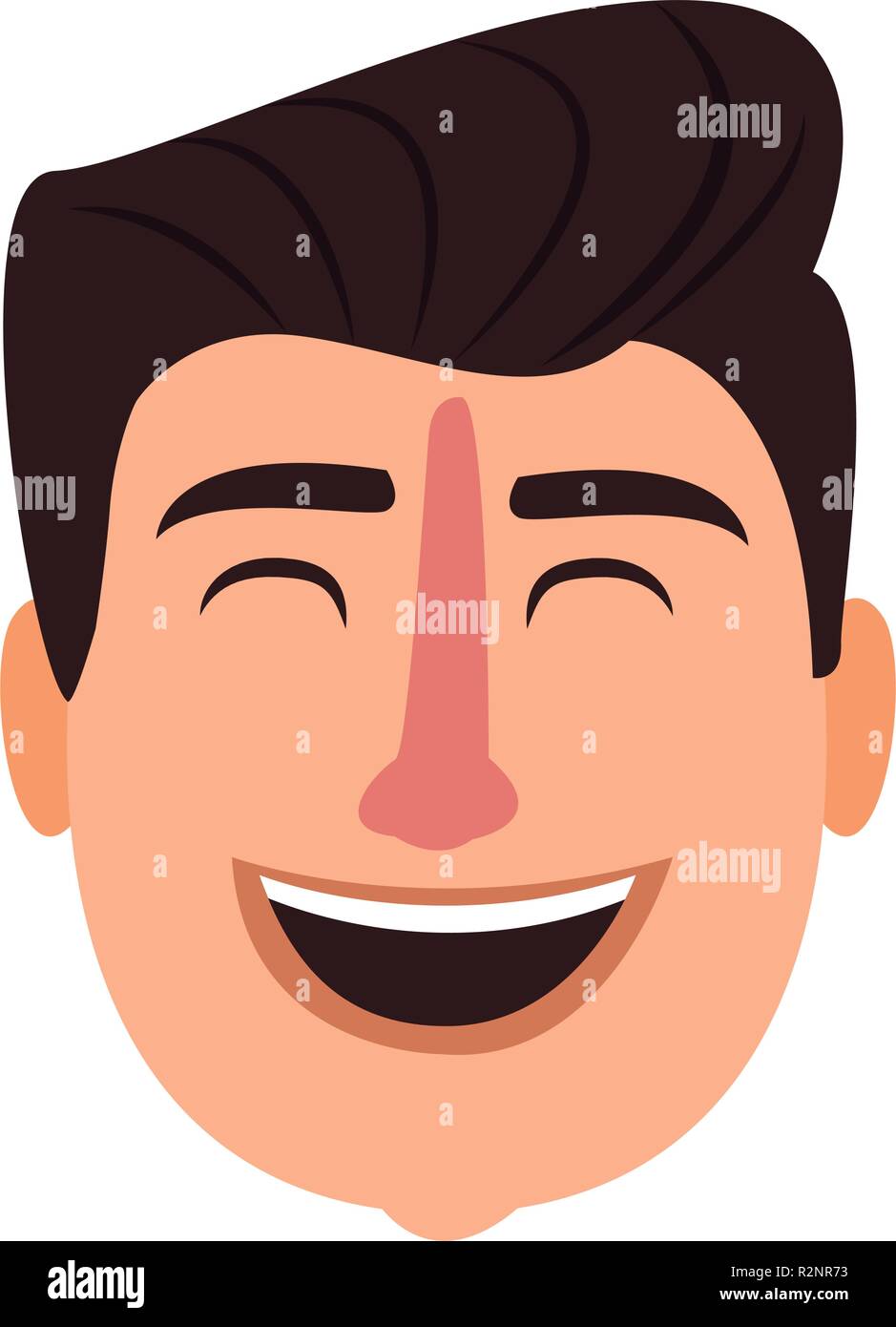 Young man smiling face cartoon vector illustration graphic design Stock ...