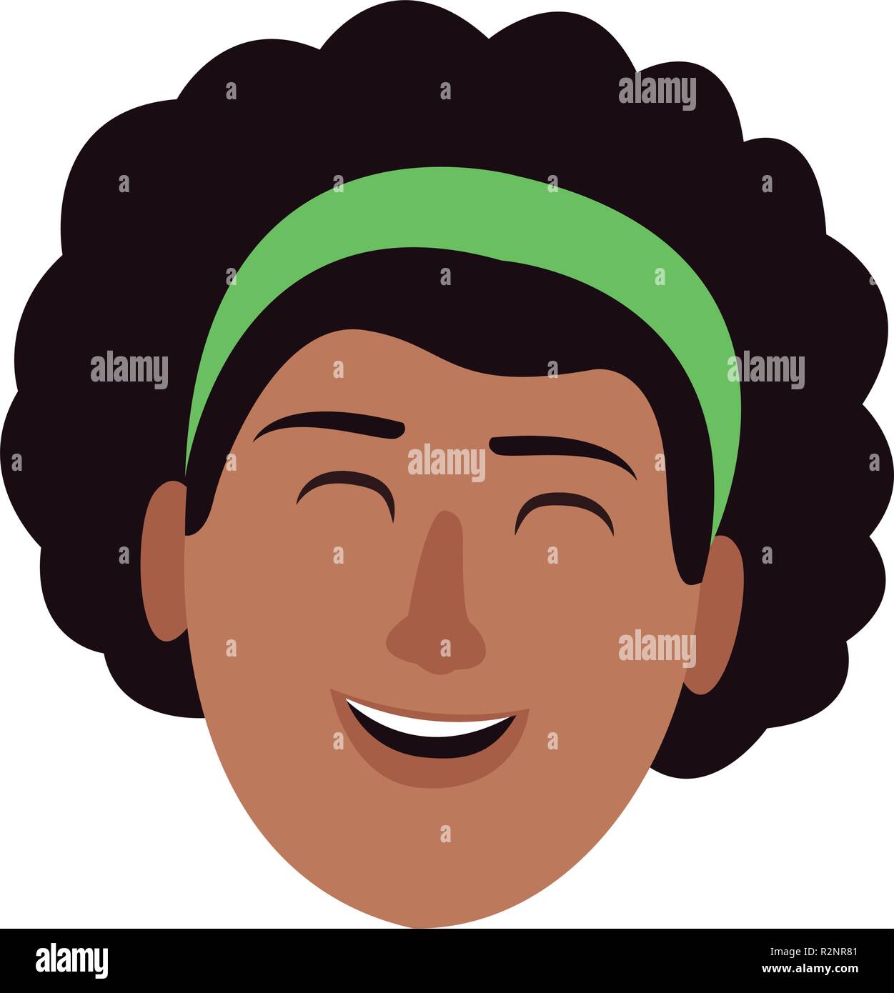 Afro woman smiling face cartoon vector illustration graphic design ...