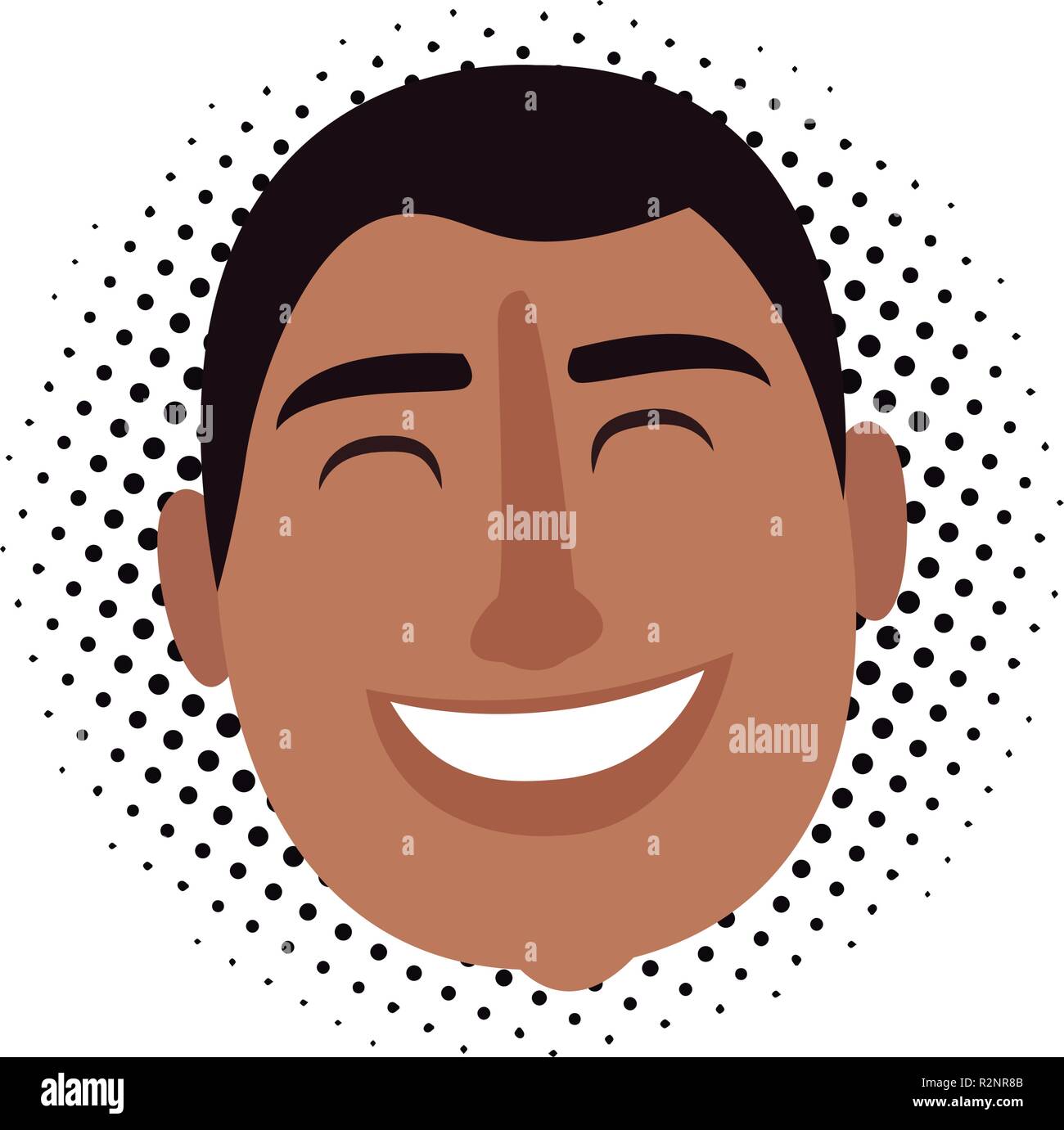Young man smiling face cartoon pop art vector illustration graphic ...