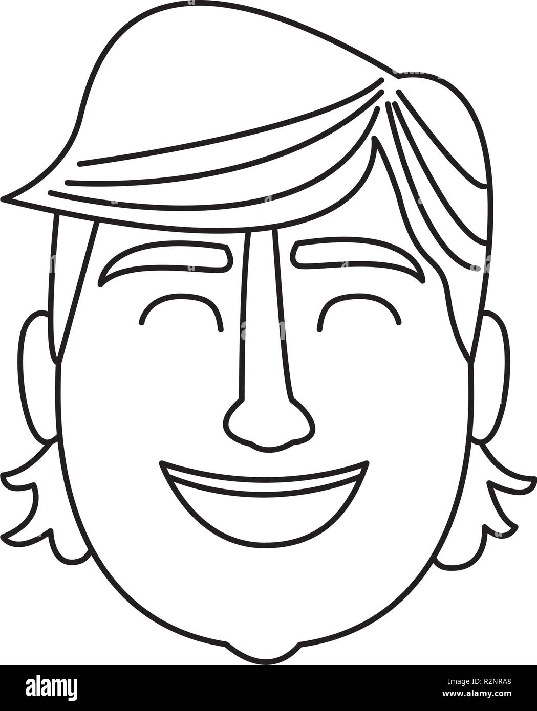 Young man smiling face cartoon vector illustration graphic design Stock ...