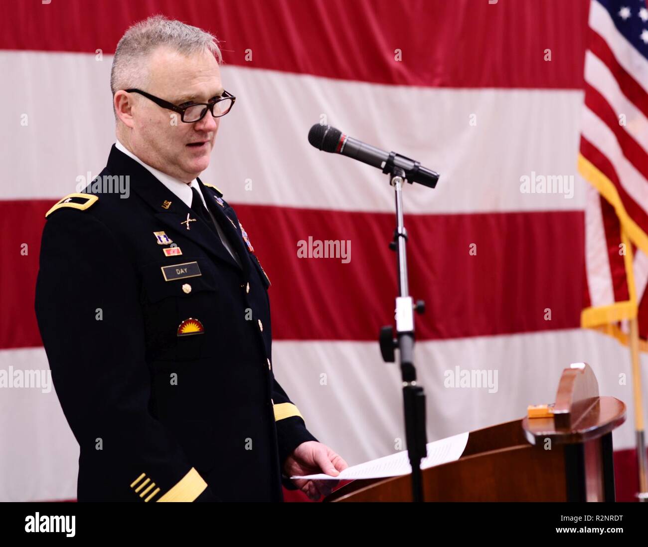 Oregon Army National Guard Brig. Gregory T. Day speaks to an audience ...