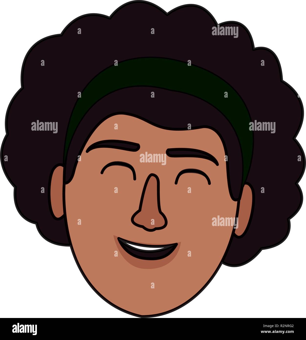 Afro woman smiling face cartoon vector illustration graphic design ...