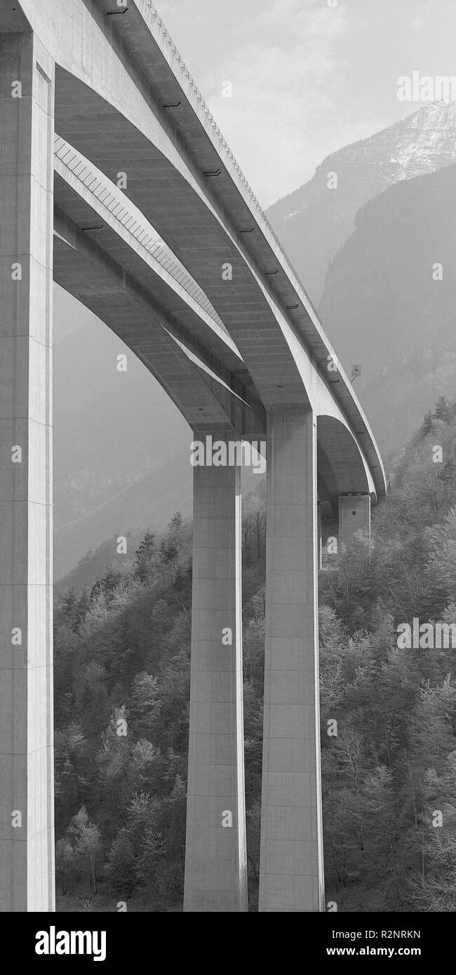 Bridge to mountains Black and White Stock Photos & Images - Alamy