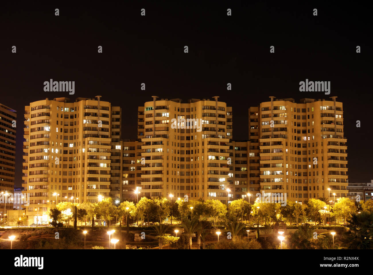 skyscrapers at night Stock Photo - Alamy
