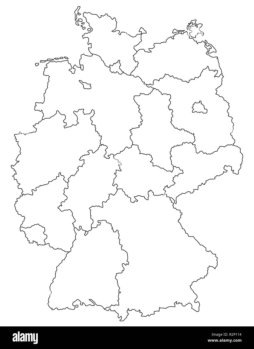 Germany map federal states Black and White Stock Photos & Images - Alamy