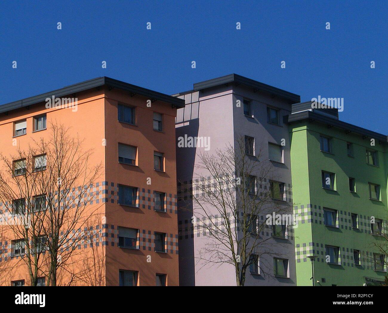 brightly colored facades Stock Photo - Alamy