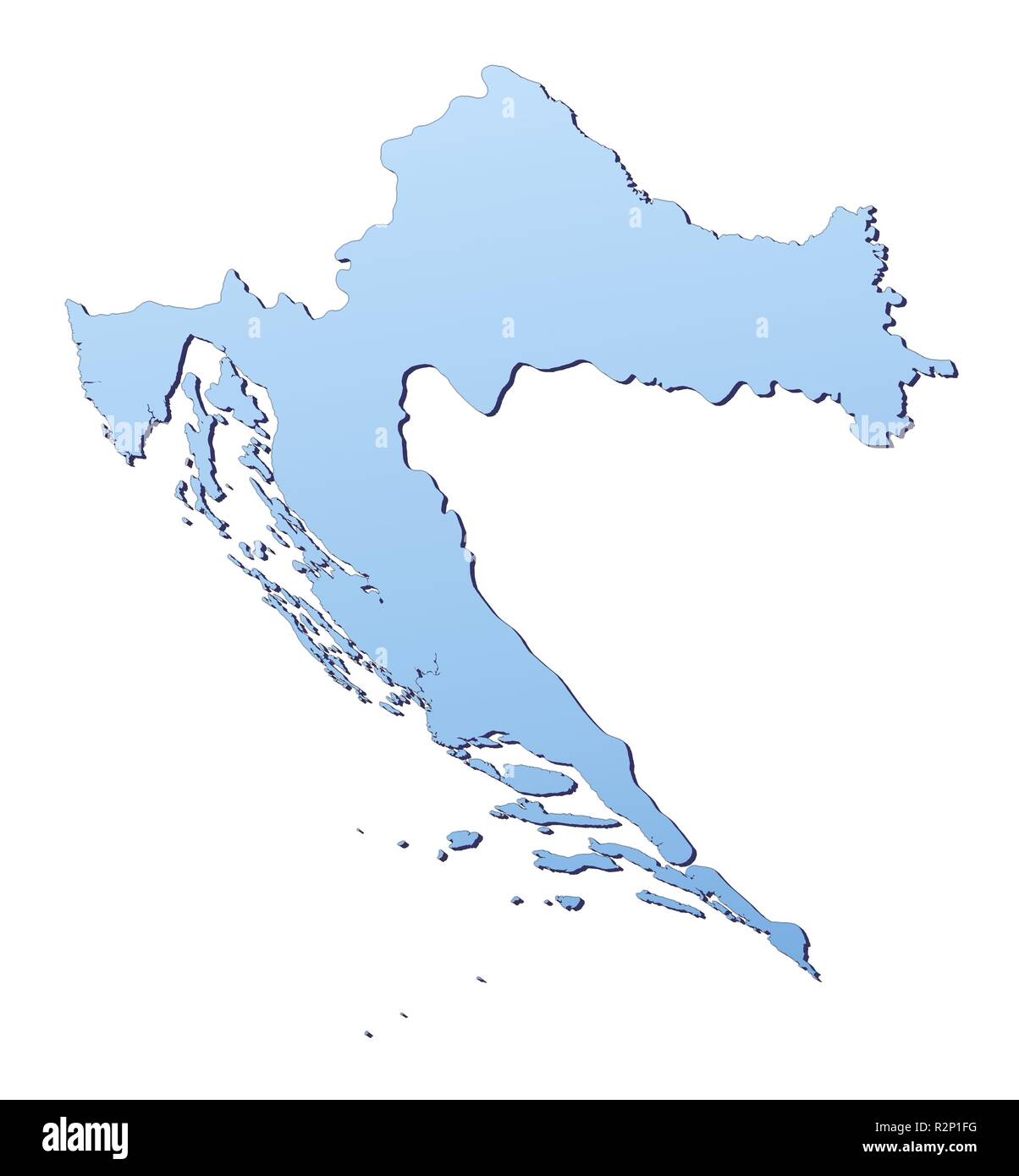 Outline map country croatia Cut Out Stock Images & Pictures - Alamy