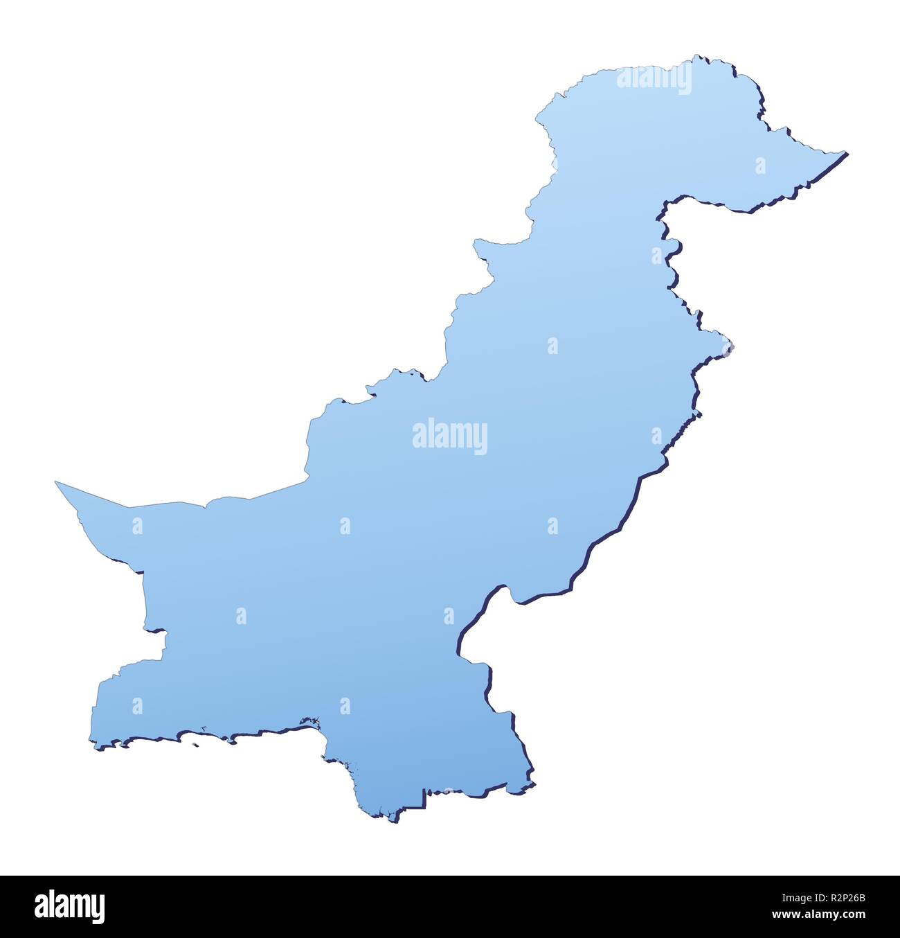 Pakistan map outline hi-res stock photography and images - Alamy
