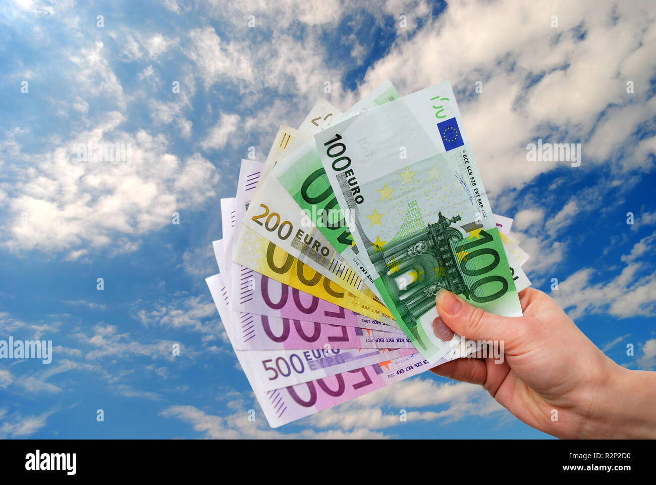 hand with euro banknotes Stock Photo - Alamy