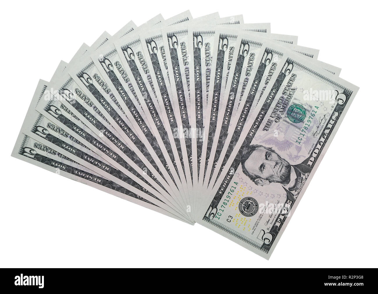 dollar notes isolated over white backgro Stock Photo - Alamy