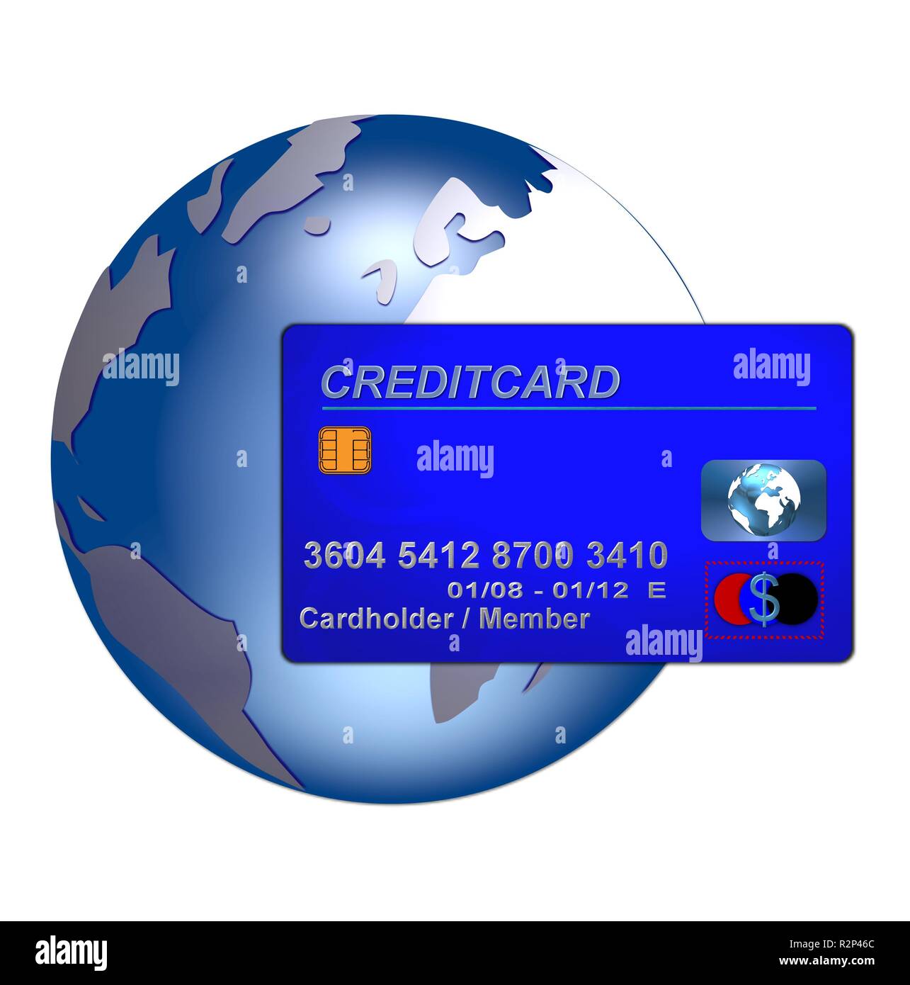 blue credit card - worldwide Stock Photo - Alamy
