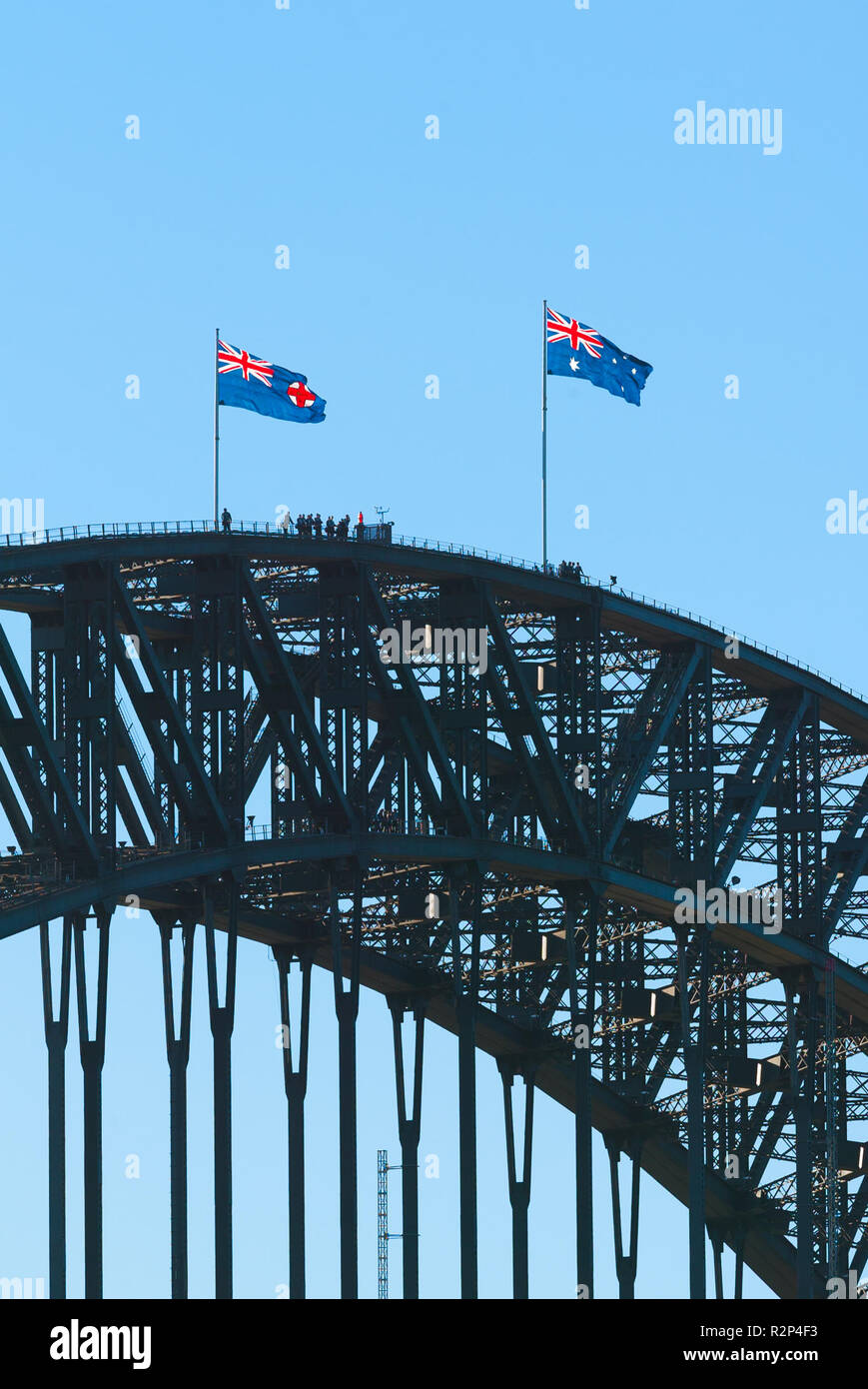 'BridgeClimb' climbers atop Sydney Harbour Bridge in Sydney. Australia ...