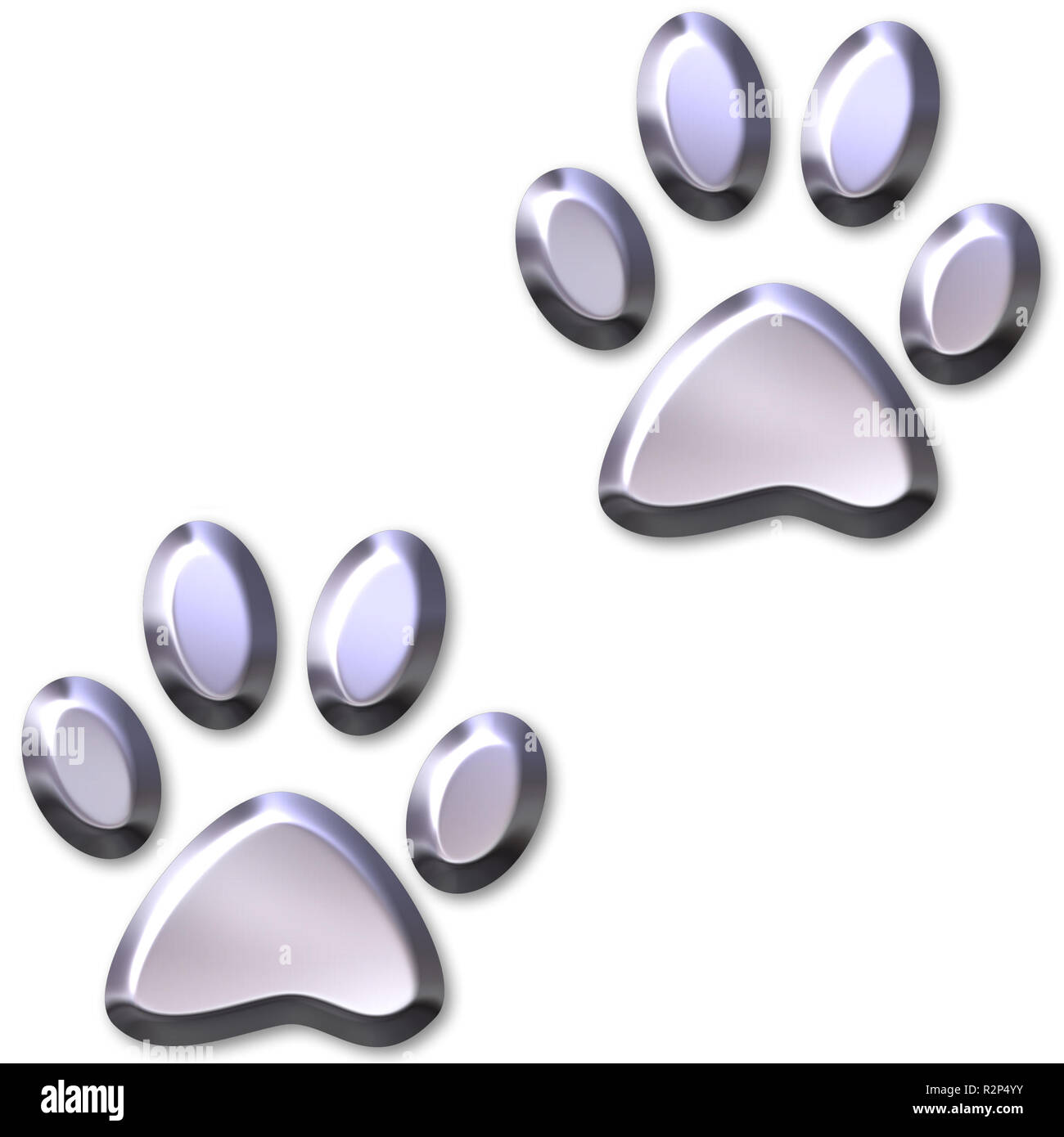 Big cat paw prints Cut Out Stock Images & Pictures - Alamy