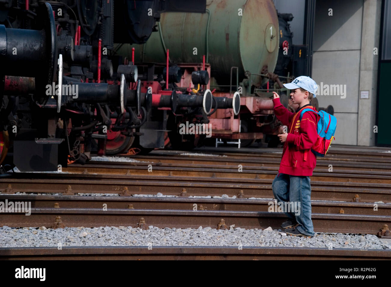Steam engine train young boy hi-res stock photography and images - Alamy