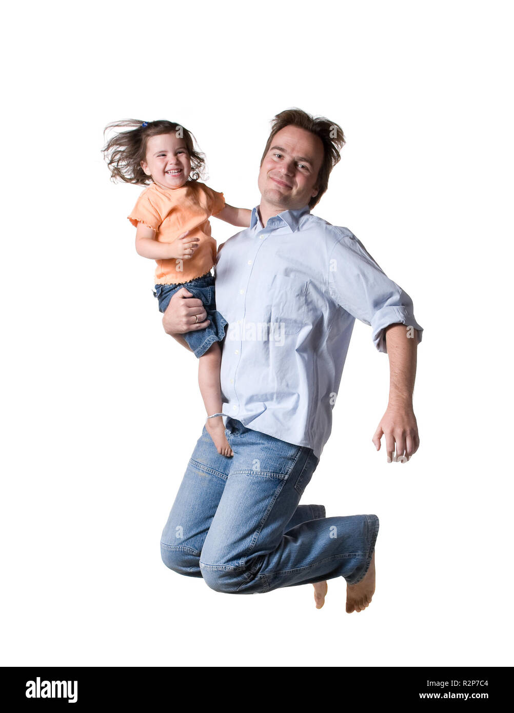 Jumping father Cut Out Stock Images & Pictures - Alamy