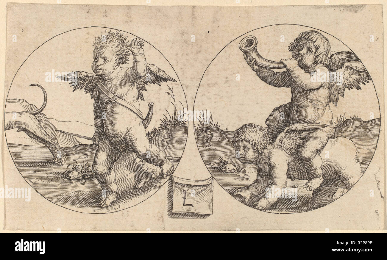 Two Cupids in Two Circles. Dated: c. 1517. Medium: engraving. Museum ...