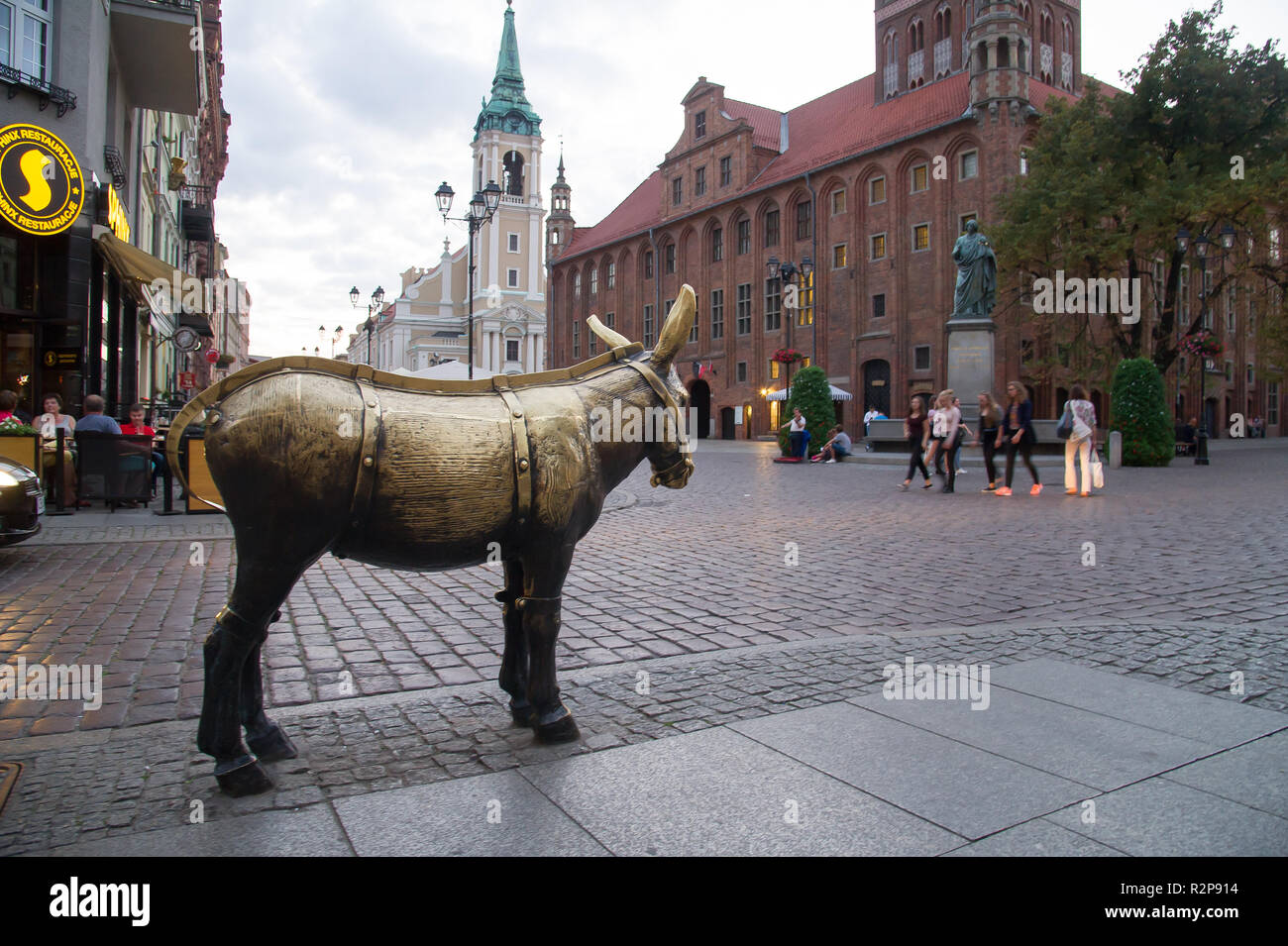Bronze Donkey statue on Szeroka Street in Torun Old Town listed World ...