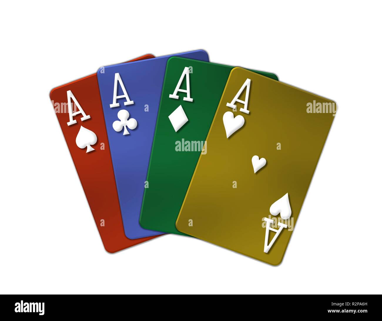 4 aces - metallic color play Stock Photo - Alamy