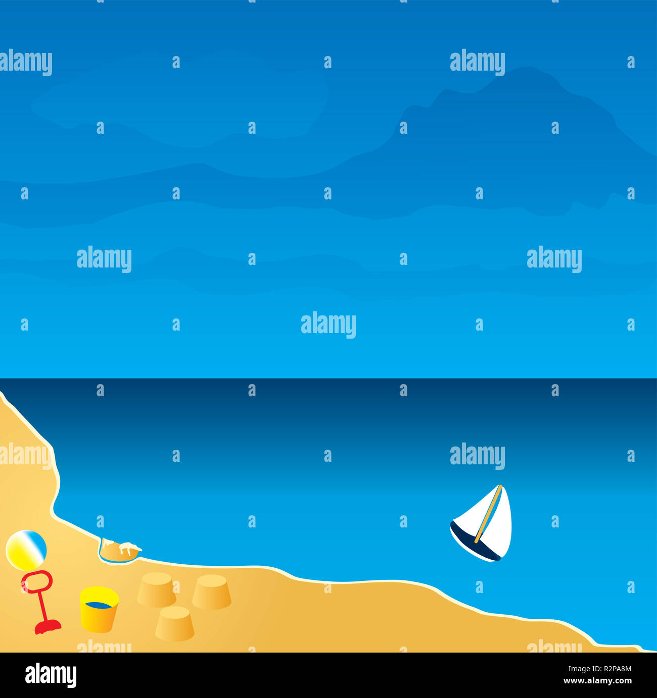 Seaside bucket spade sand beach water hi-res stock photography and ...