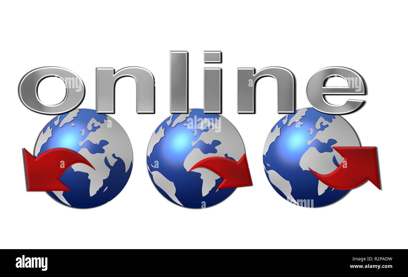 online - world globes Stock Photo - Alamy