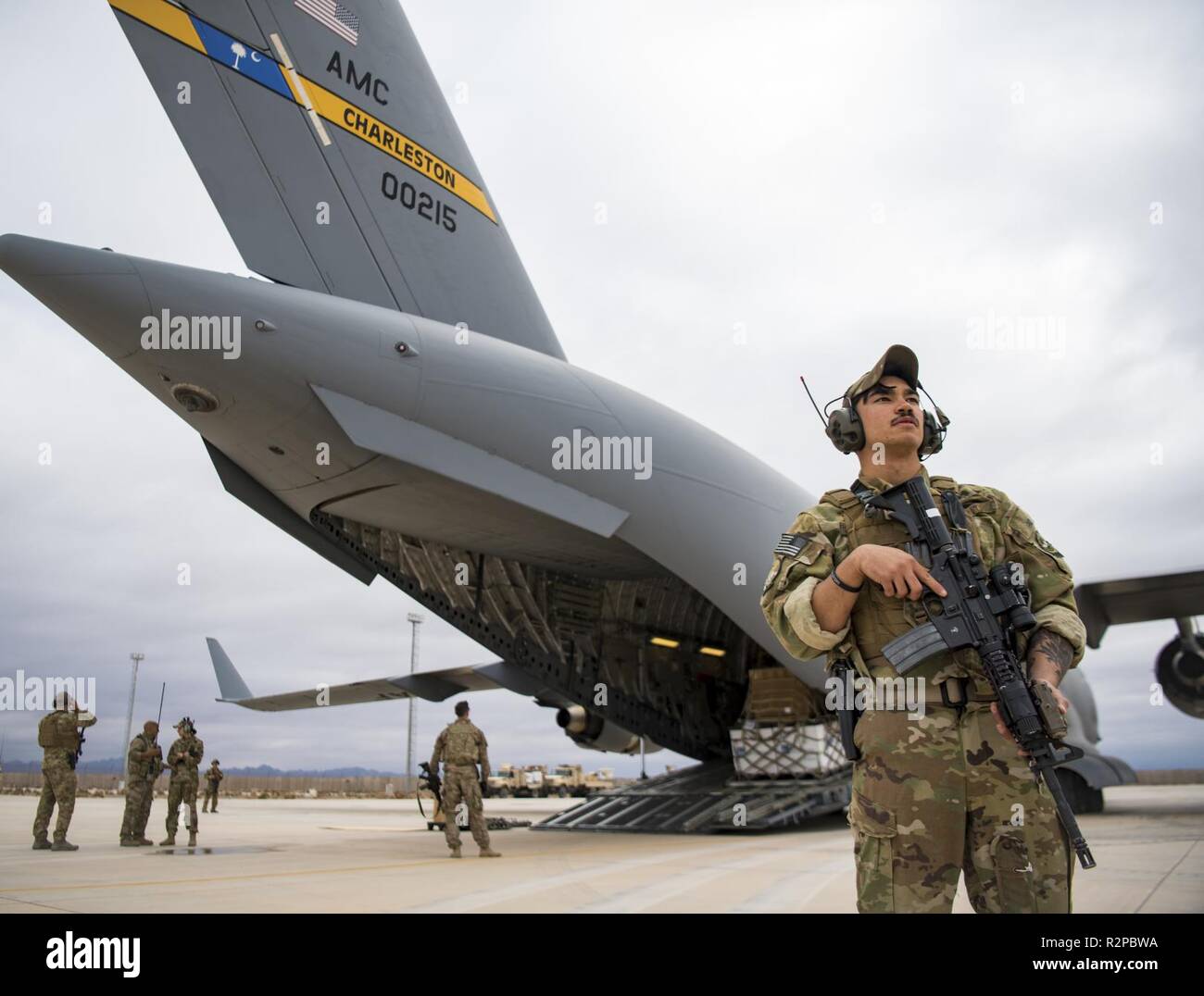 A U.S. Air Force Raven with the 816th Expeditionary Airlift Squadron ...