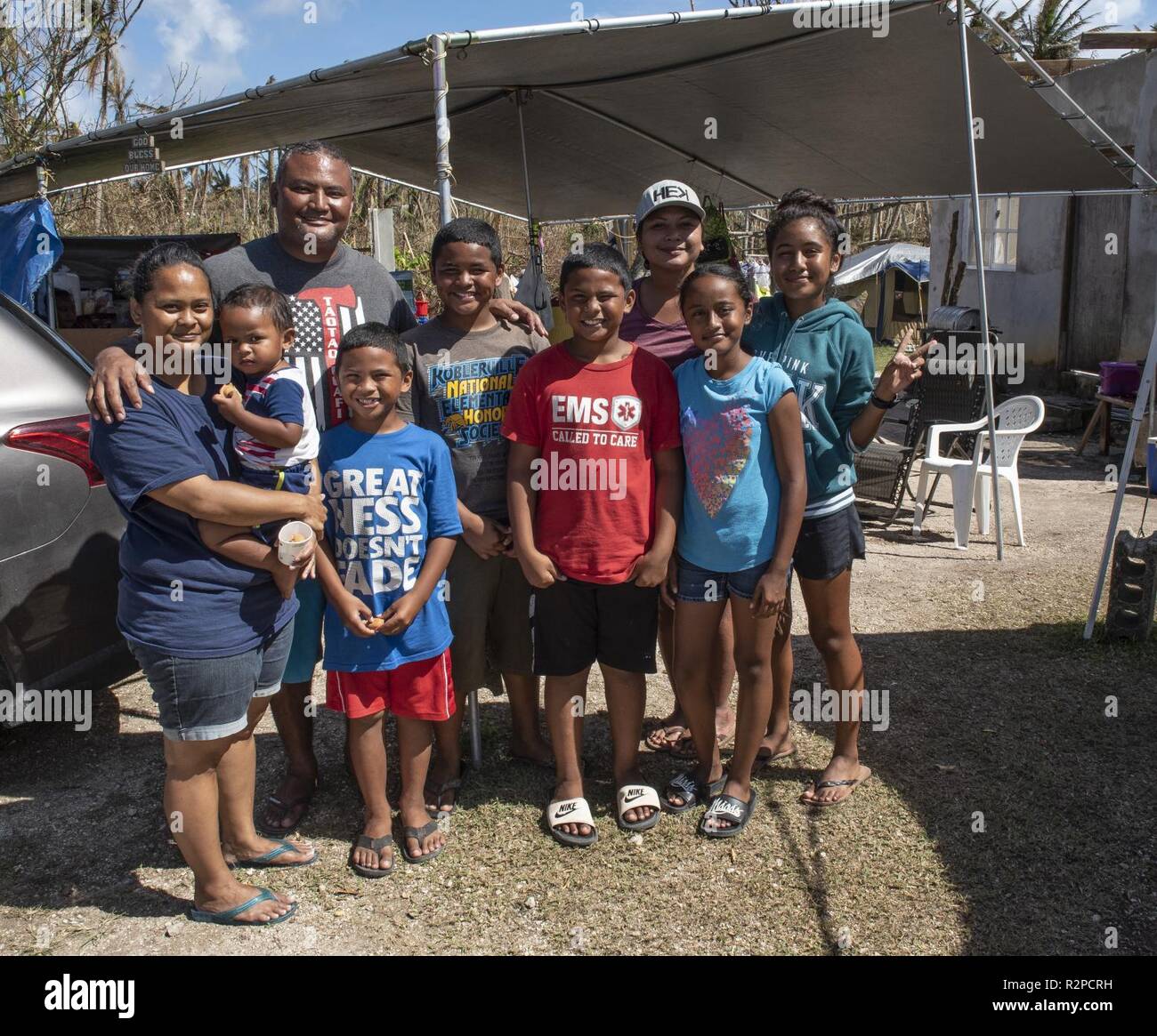 The Camacho family poses for a picture in Saipan, Commonwealth of the ...