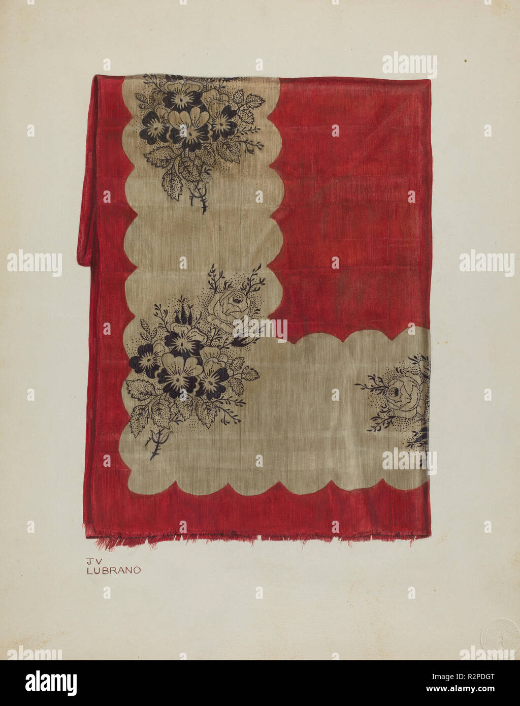 Printed Textile. Dated: c. 1940. Dimensions: overall: 36.2 x 28.3 cm ...