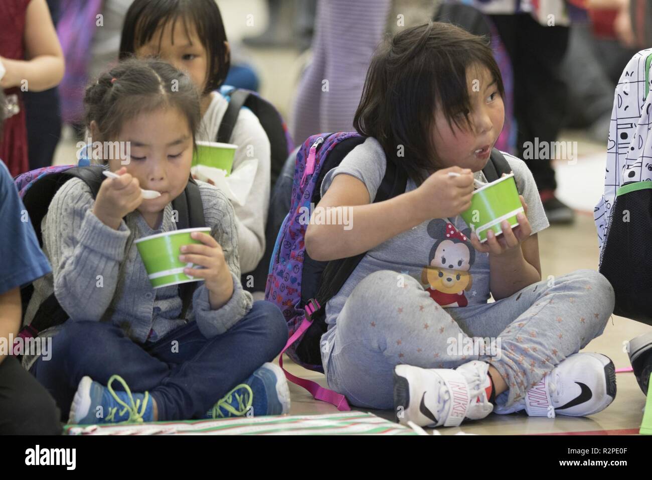 The children of Emmonak, Alaska, visit with volunteers and Alaska ...