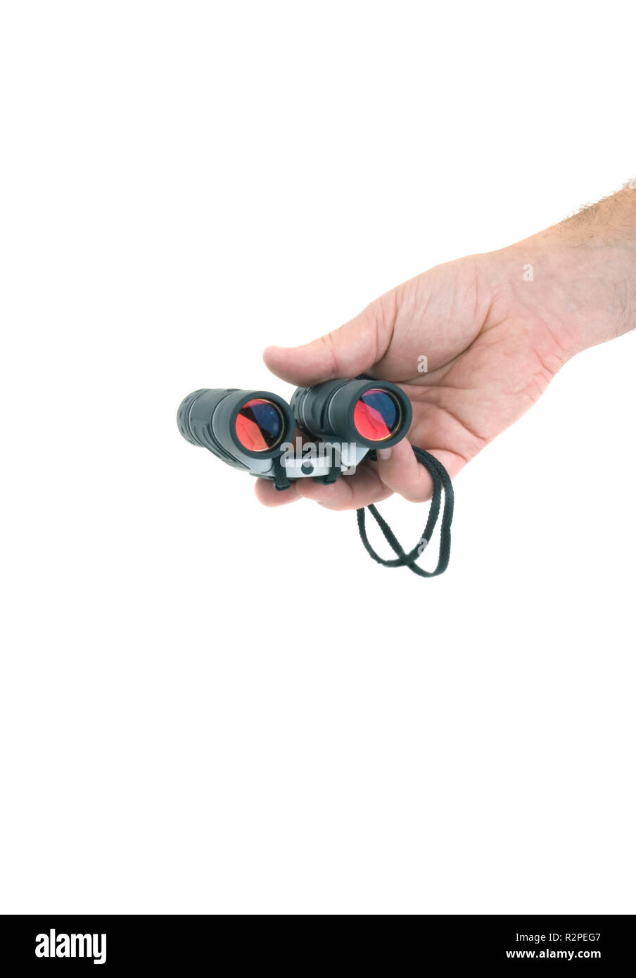 hand with binoculars Stock Photo - Alamy