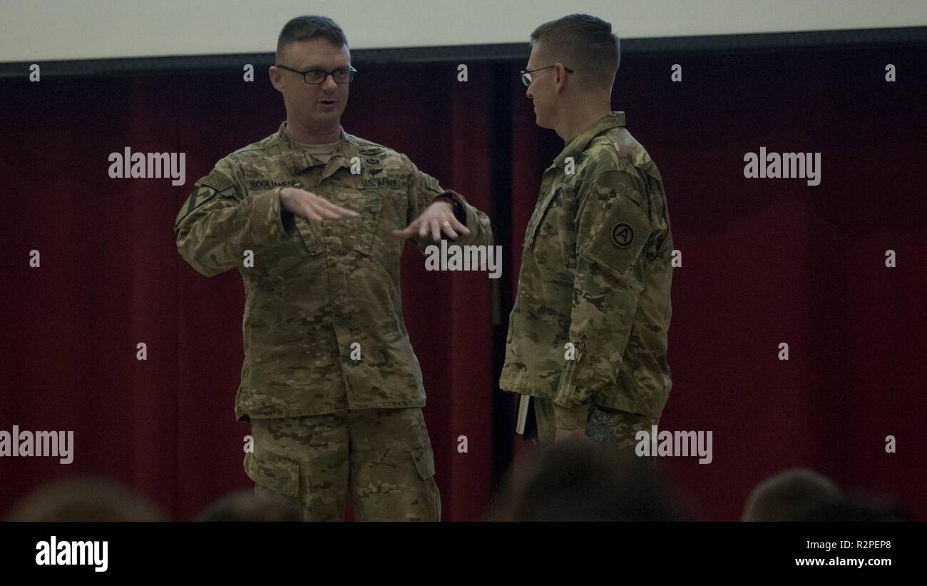 U.S. Army Col. Christopher Coglianese, left, the deputy chief of staff ...