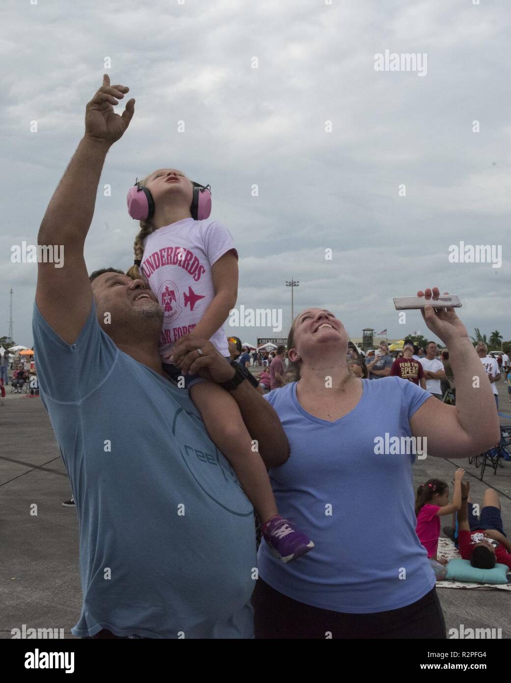 A young family thrilled to see the U.S. Air Force Thunderbirds high ...