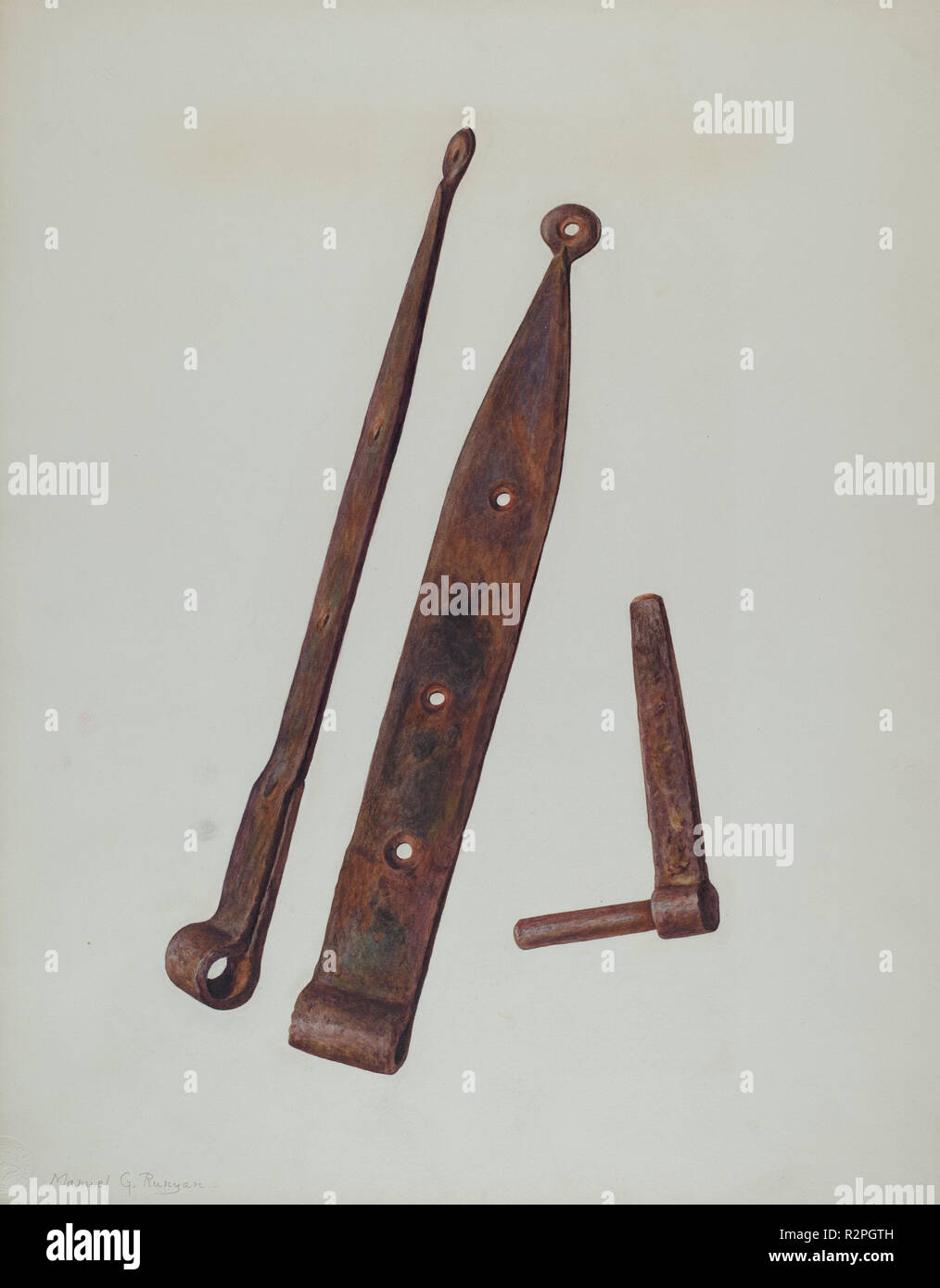 Hinges and Bolt. Dated: c. 1939. Dimensions: overall: 45.8 x 35.7 cm ...