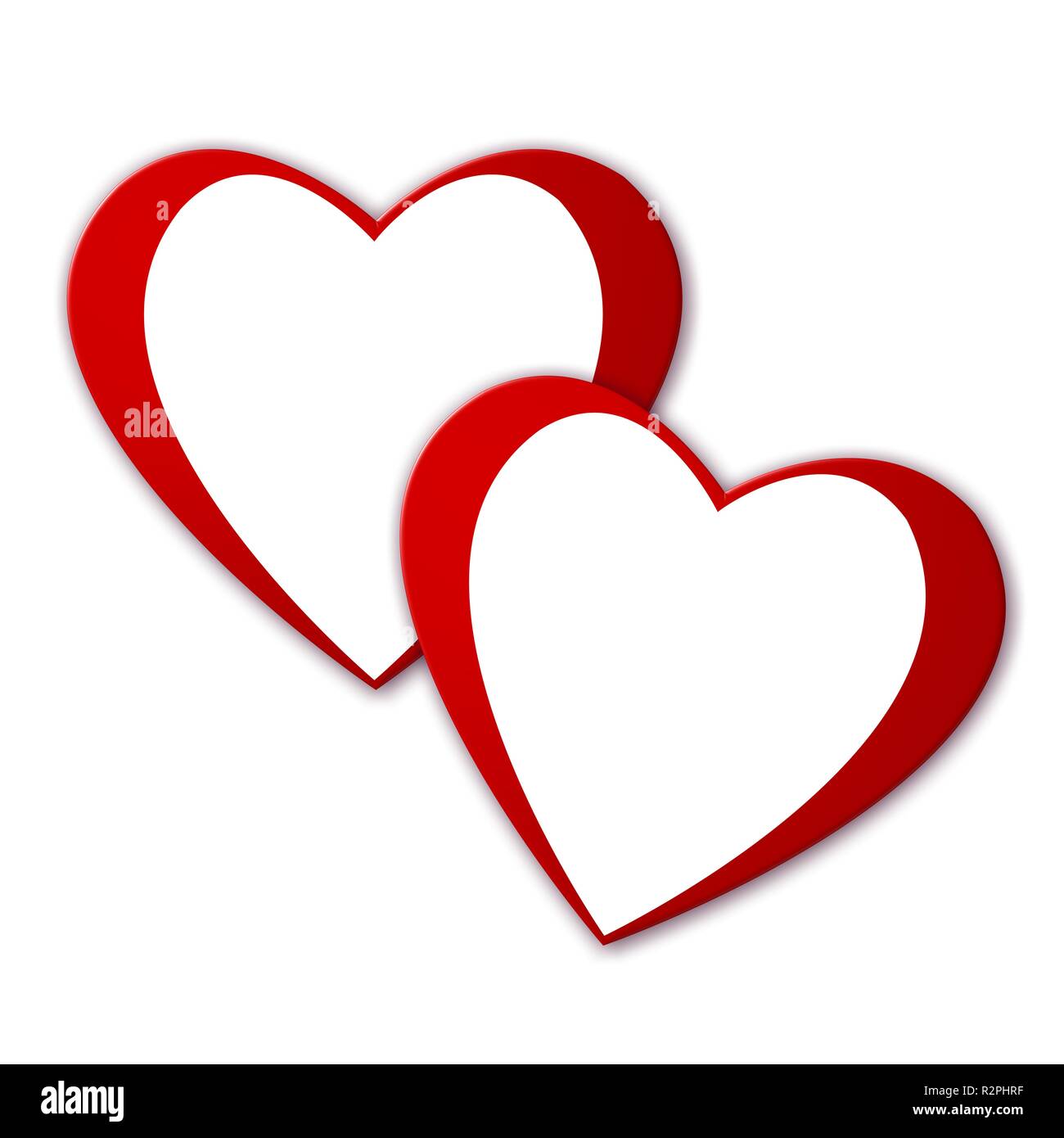 two red hearts Stock Photo - Alamy