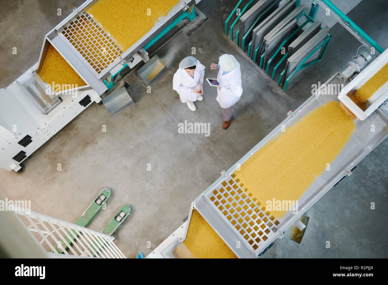 Macaroni Production at Factory Stock Photo - Alamy