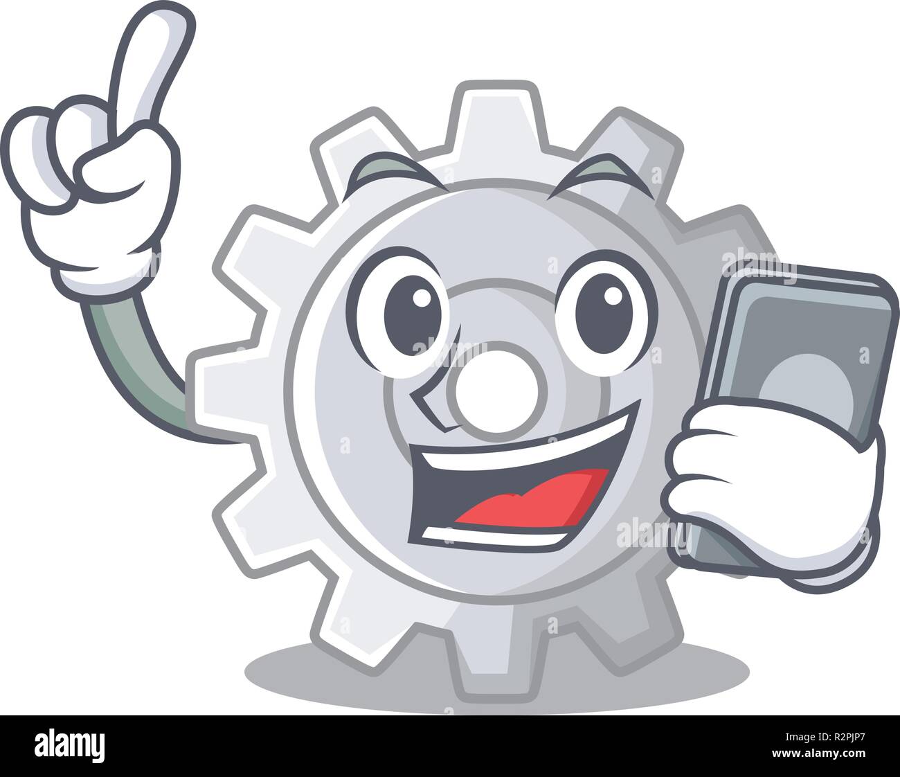 With phone roda gear simple image on cartoon Stock Vector Image & Art ...
