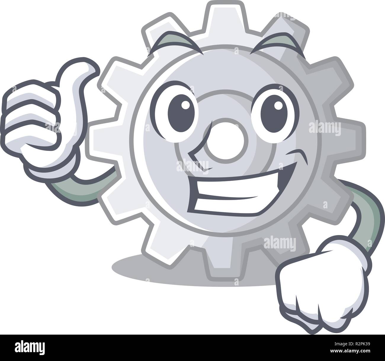 Thumbs up gear on style character shape funny Stock Vector Image & Art ...