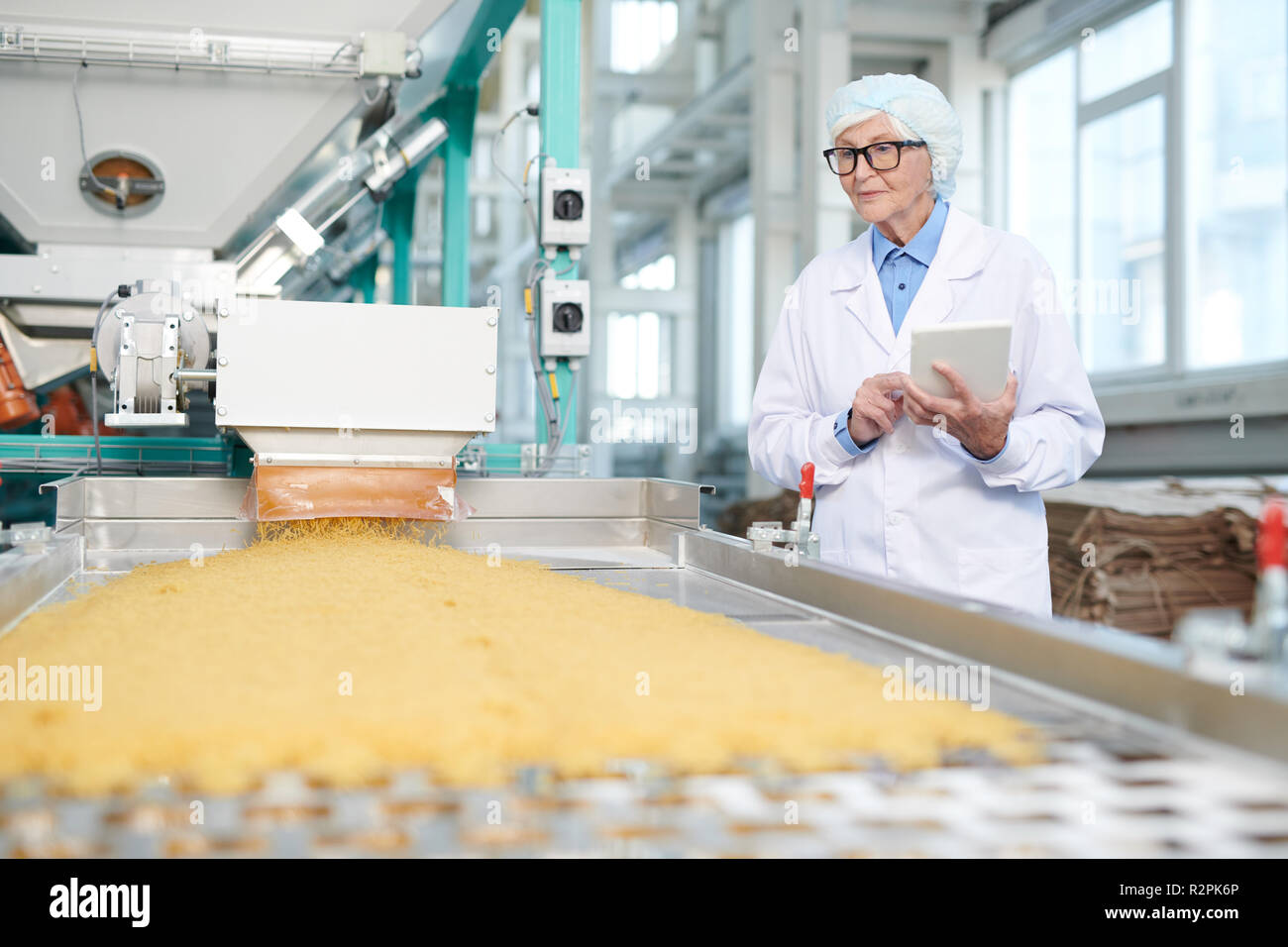 Mature inspector using digital tablet hi-res stock photography and ...