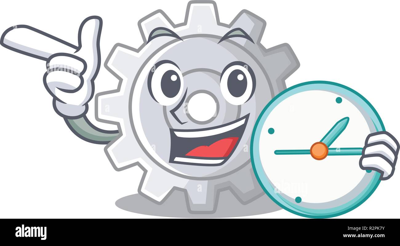 Gearwheels clock Stock Vector Images - Alamy