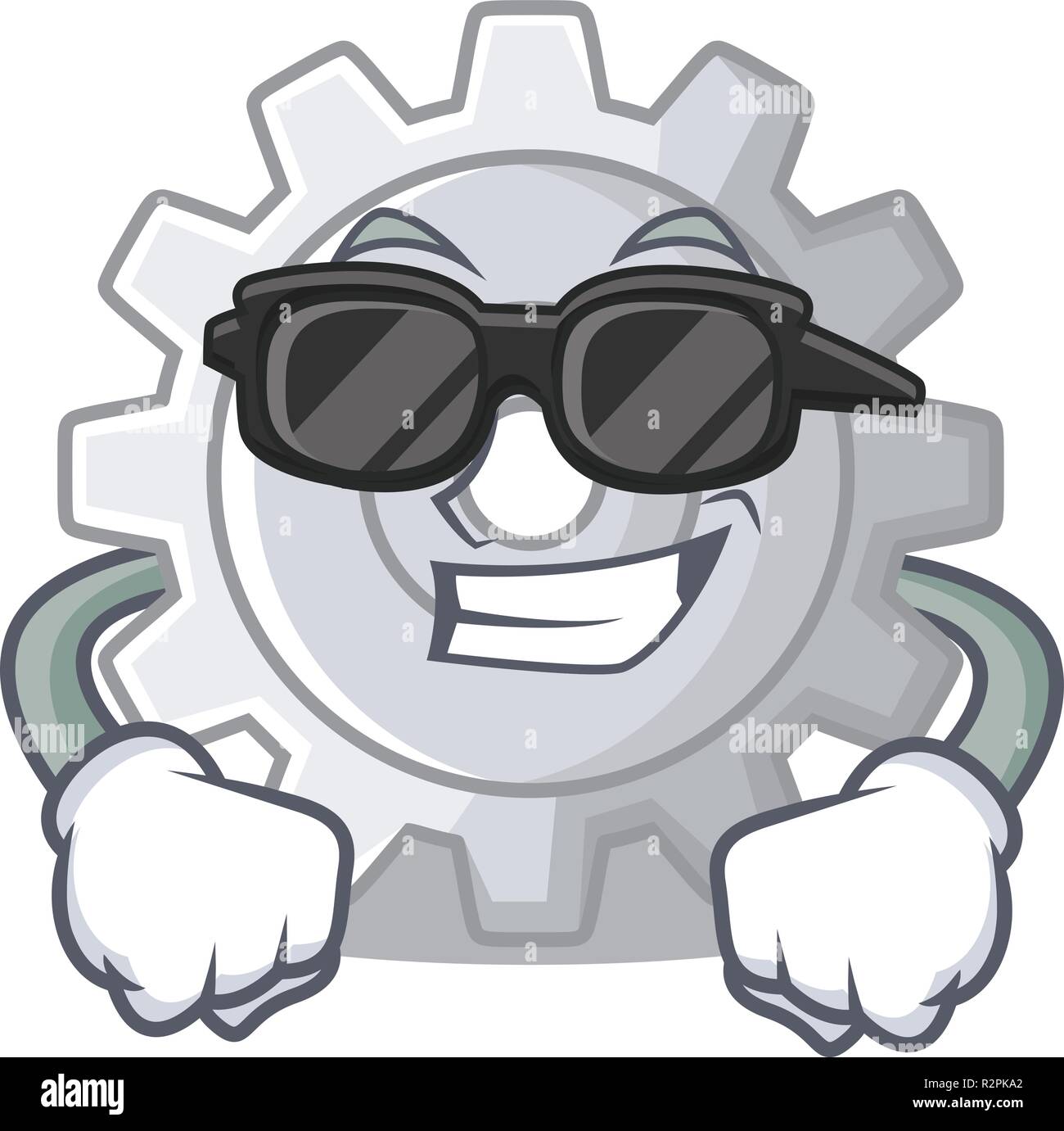 Super cool gear on style character shape funny Stock Vector Image & Art ...