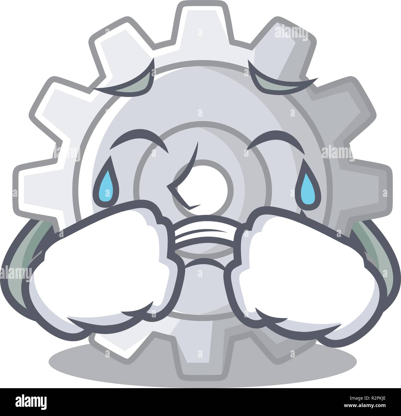 Crying gear settings mechanism on mascot shape Stock Vector Image & Art ...
