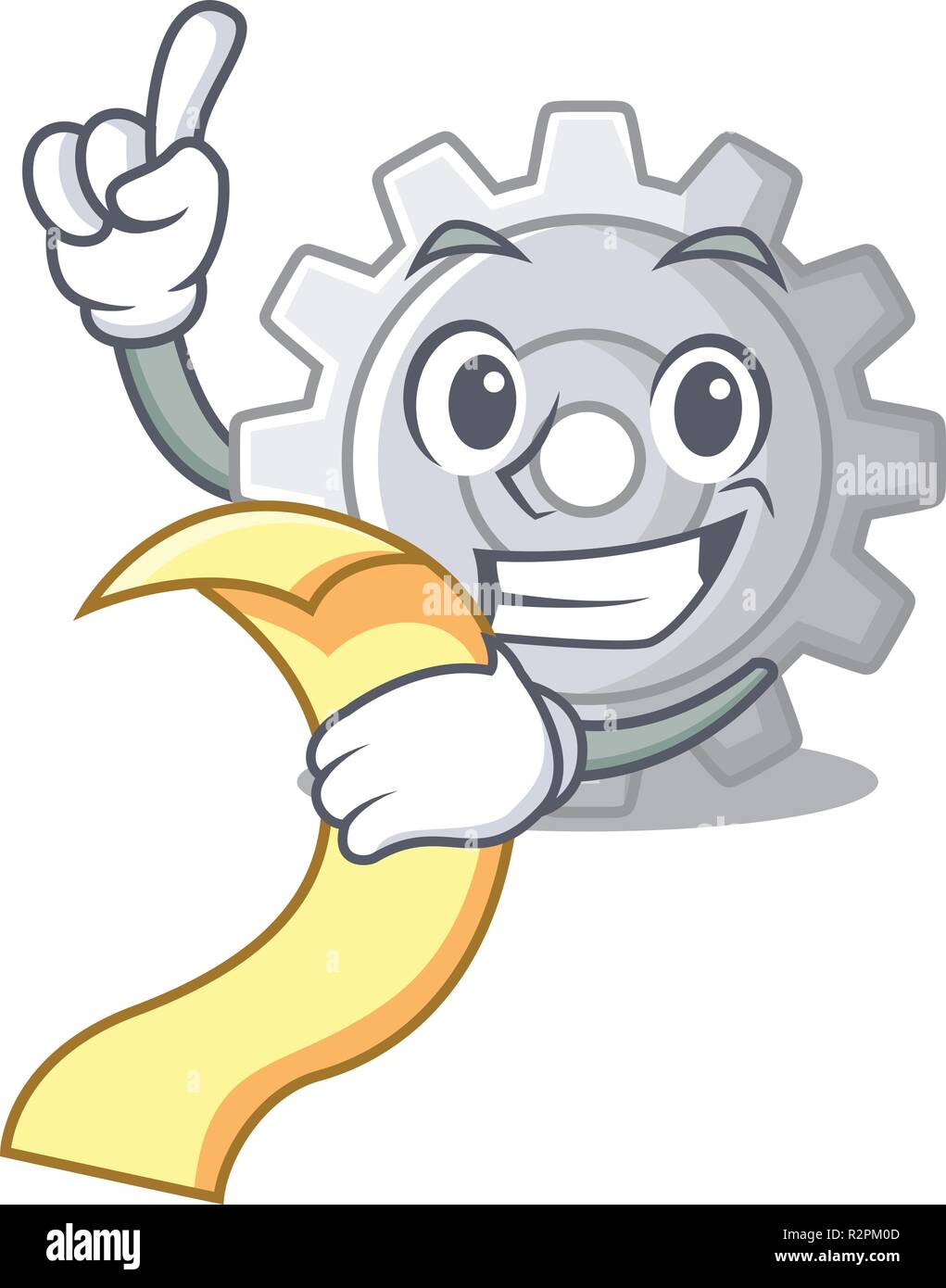 With menu gear settings mechanism on mascot shape Stock Vector Image ...