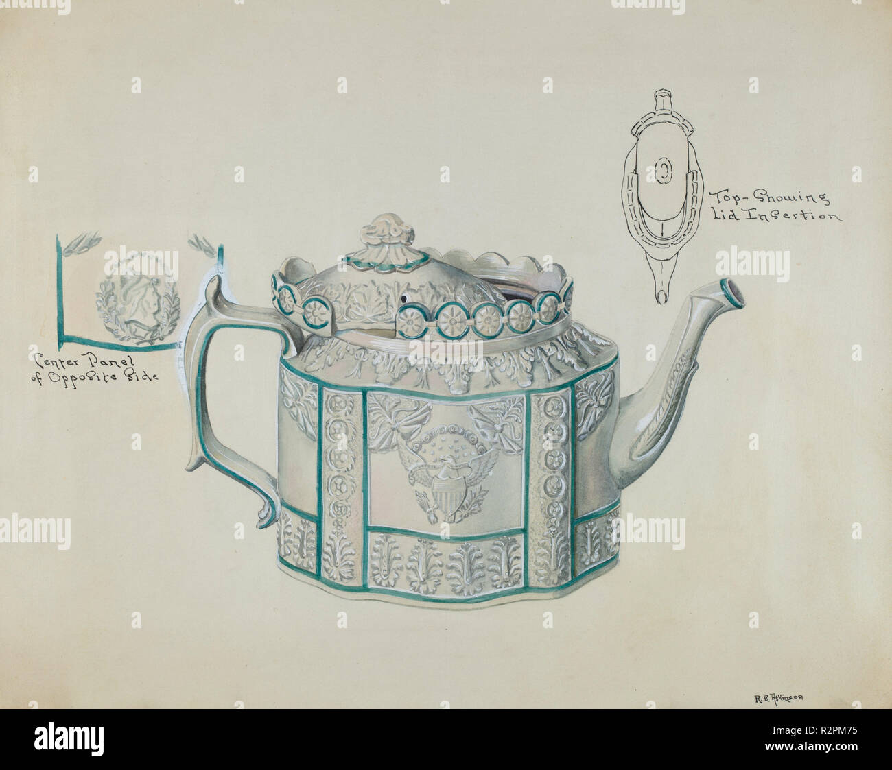 Teapot. Dated: c. 1936. Dimensions: overall: 27.9 x 35.5 cm (11 x 14 in ...