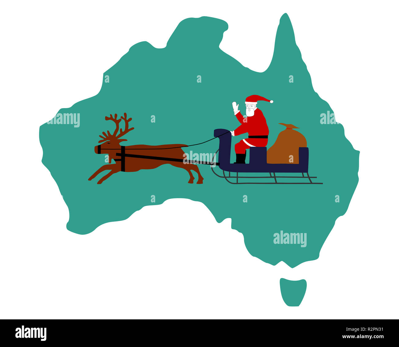 santa claus in australia Stock Photo - Alamy