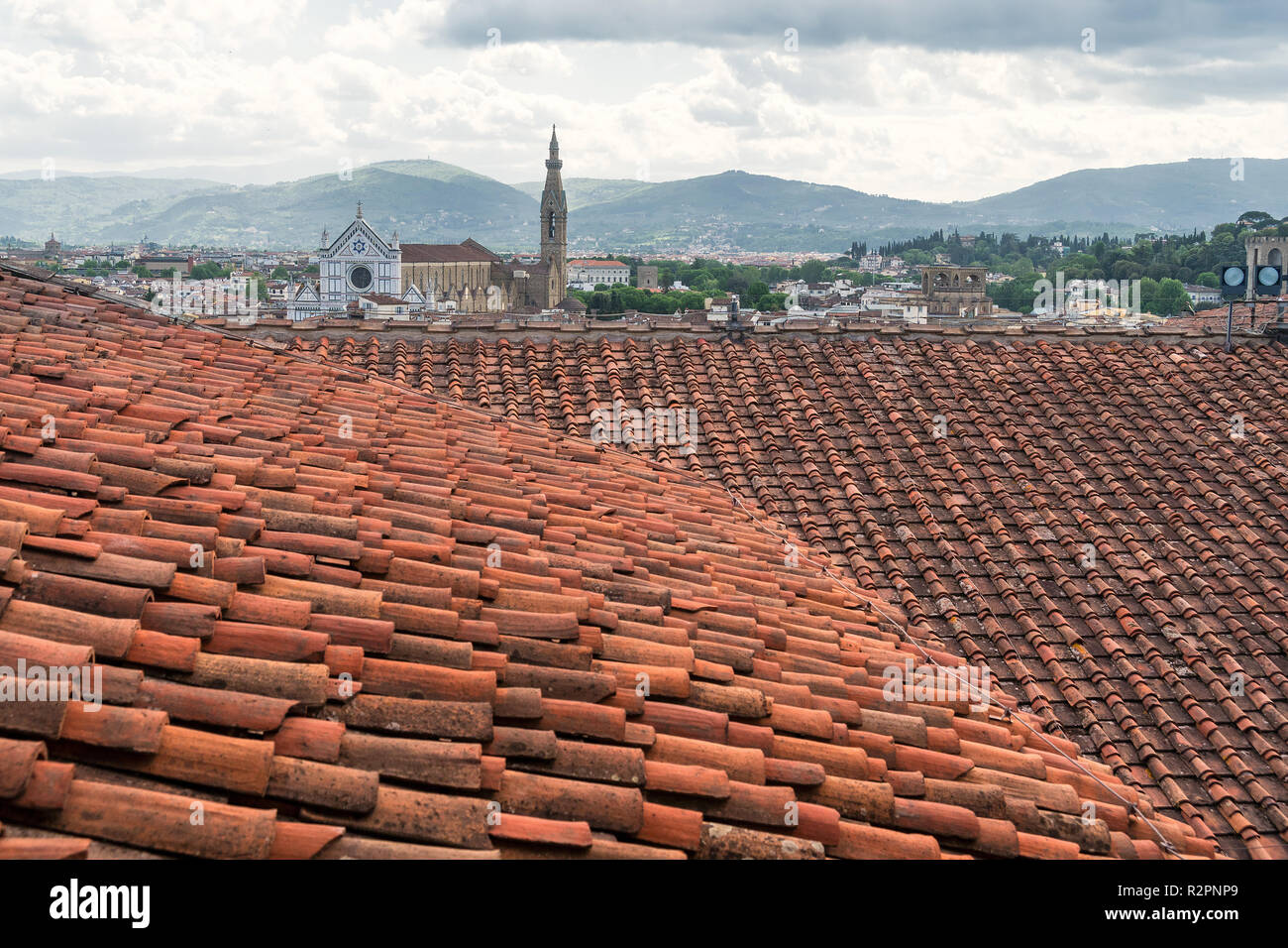Florence, roof, brick, basilica Santa Croce Stock Photo - Alamy