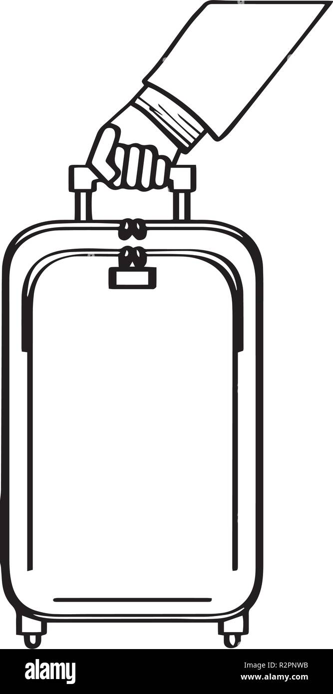 Hand holding a travel suitcase Stock Vector Image & Art - Alamy