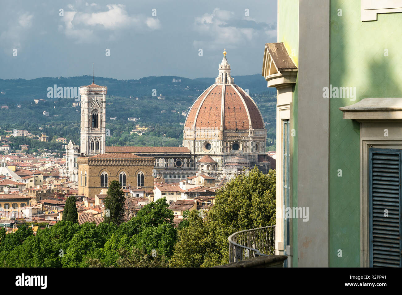 Florence Giardino Di Boboli Coffee House Old Town With Cathedral
