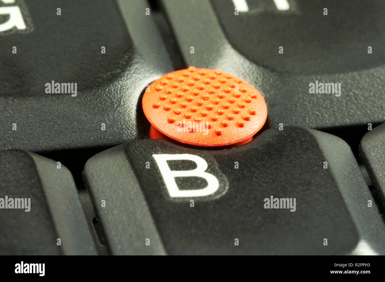 laptop - red button Stock Photo - Alamy