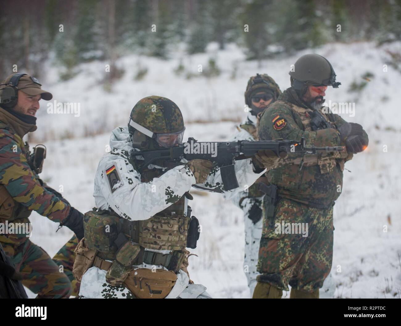 Belgian and German soldiers of the Very High Readiness Joint Task Force ...